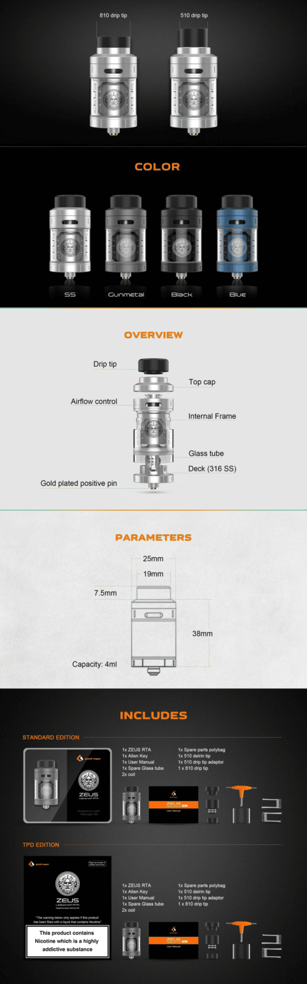 Geek Vape - Zeus Leakproof RTA - Vape Vandal - Best vape e-liquids ...