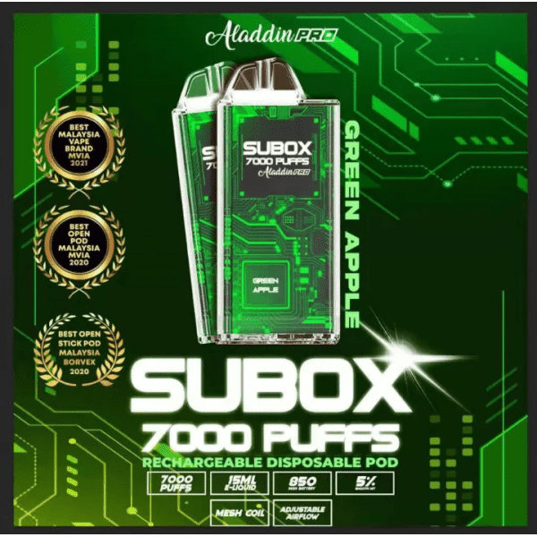 SUBOX BY ALADDIN PRO 7000 PUFFS DISPOSABLE VAPE POD - Vape Vandal ...
