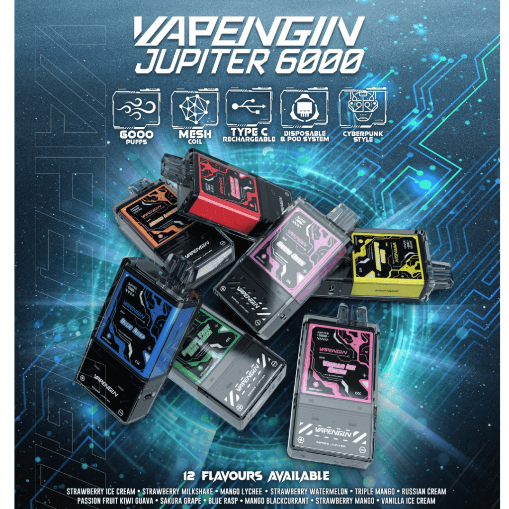 JUPITER 6000 PUFFS BY VAPENGIN - Vape Vandal - Best vape e-liquids ...