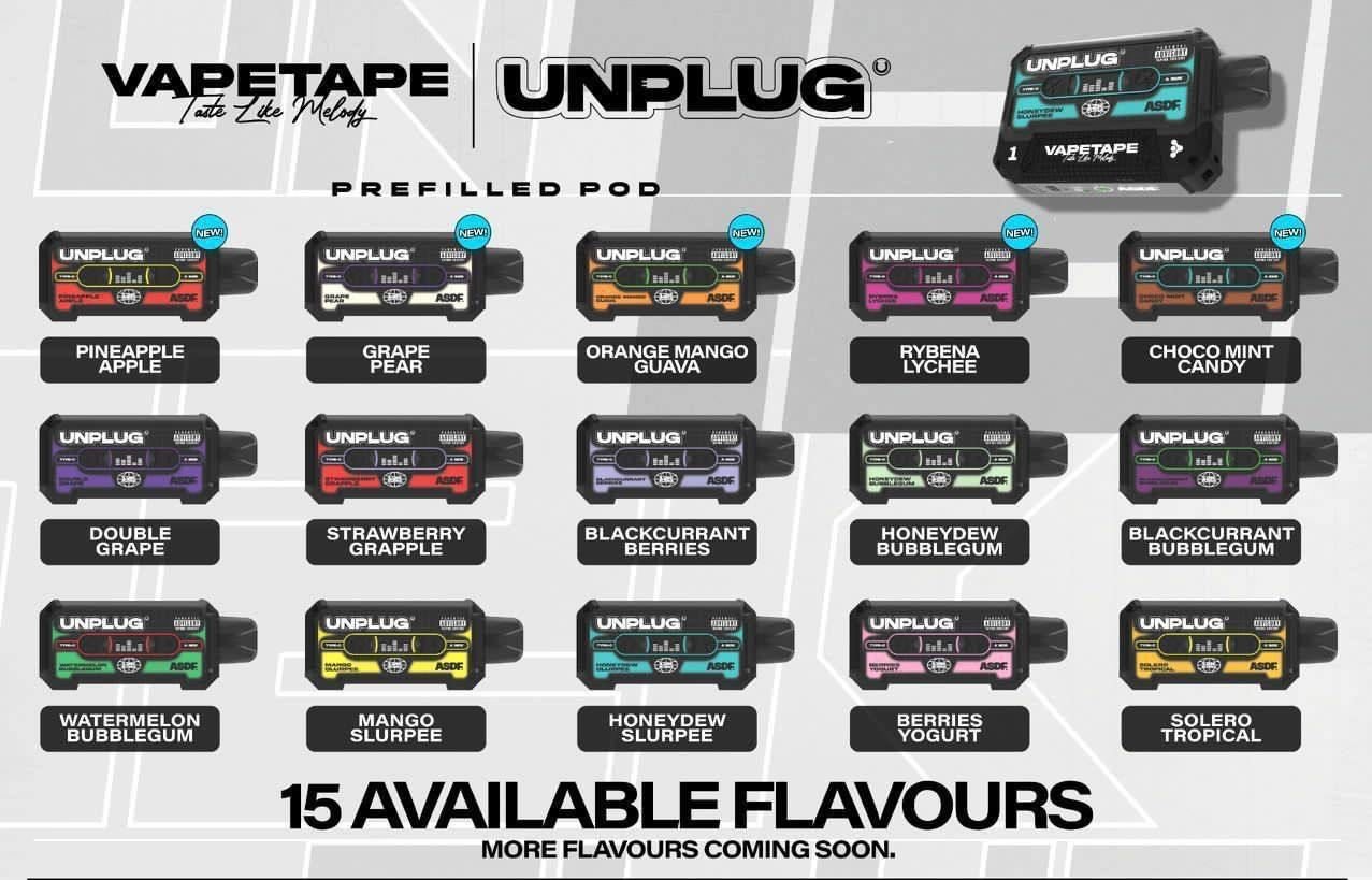 VAPE TAPE UNPLUG DISPOSABLE VAPE POD 12,000 PUFFS (BOX OF 10 ...