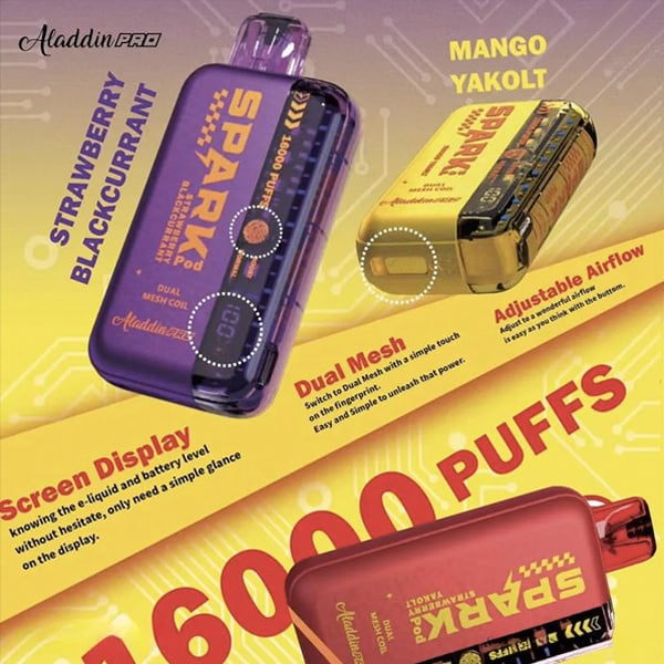 ALADDIN PRO SPARK DISPOSABLE VAPE POD 16,000 PUFFS - Vape Vandal - Best ...