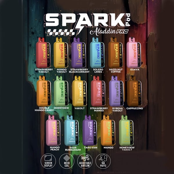 ALADDIN PRO SPARK DISPOSABLE VAPE POD 16,000 PUFFS - Vape Vandal - Best ...