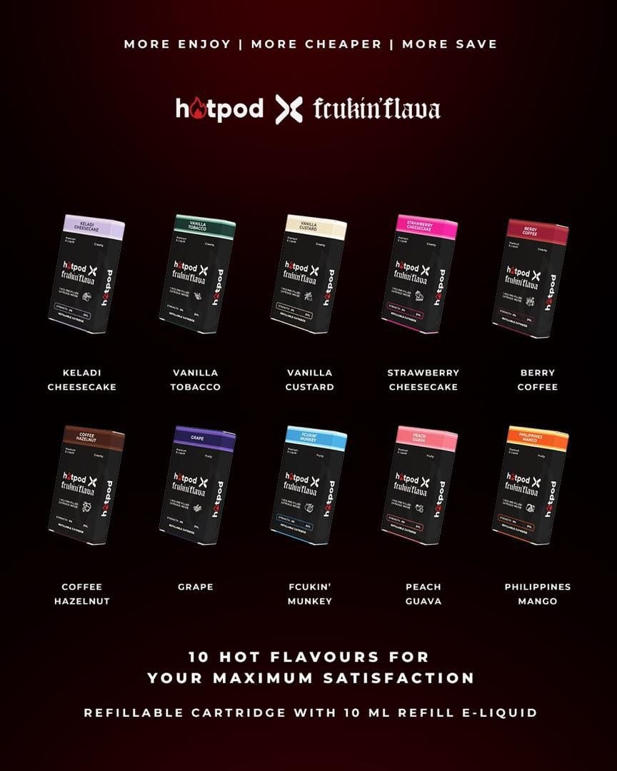 HOTPOD X FCUKIN FLAVA CARTRIDGE (COMPATIBLE WITH NANOSTIX DEVICE ...